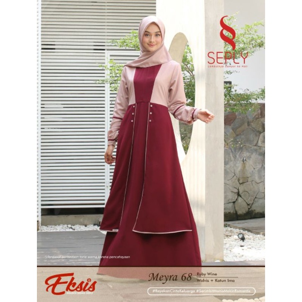 Jual Gamis Seply Meyra 68 Ruby Wine / Gamis Maroon / Gamis Merah ...