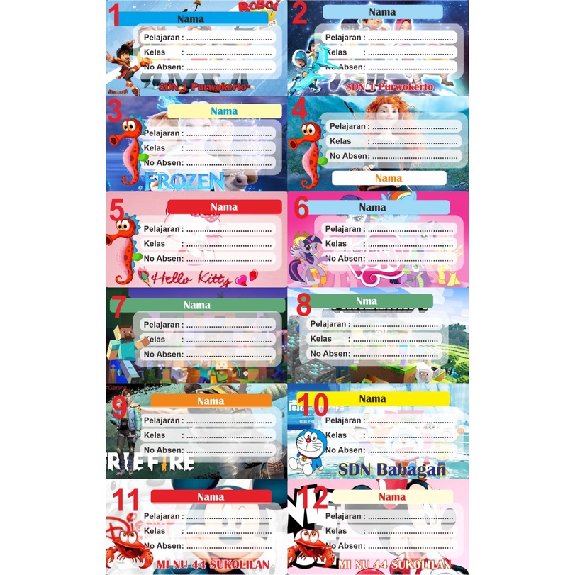 Jual STIKER LABEL BUKU PELAJARAN MATA PELAJARAN MAPEL | Shopee Indonesia