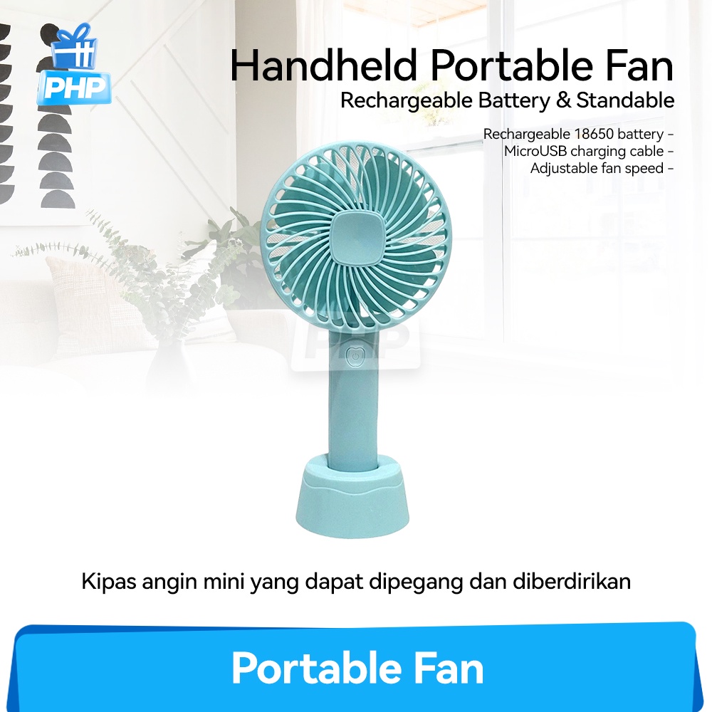 Jual #PHP Kipas Angin Portable Mini Electric Handheld Fan (Rechargeable ...