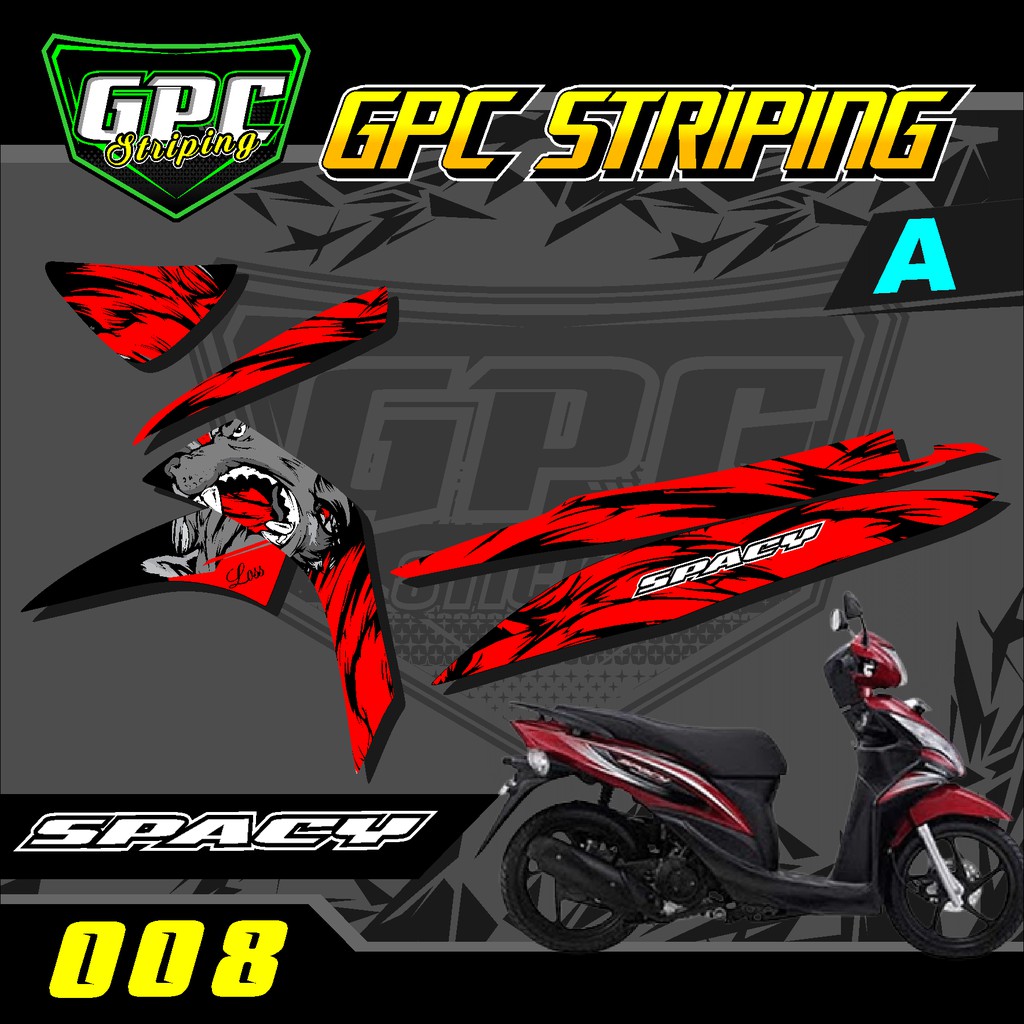 Jual Sticker Striping Variasi List Honda SPACY Desain WOLF SRIGALA-008 ...
