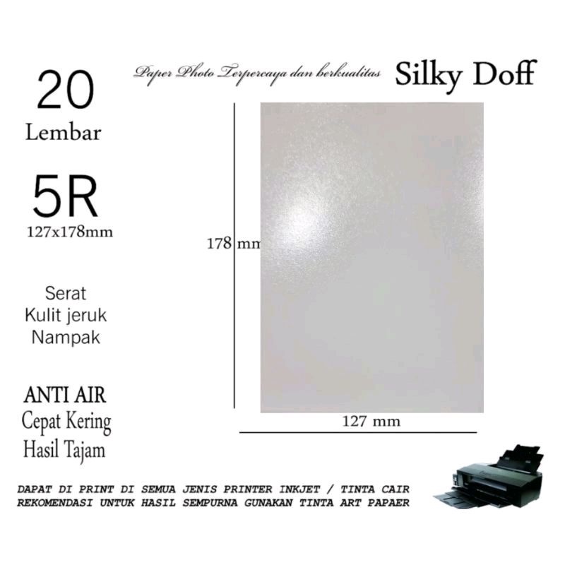 Jual Kertas Foto Doff 5R Photo Paper Doff 5r Kertas photo dof 5r EP ...