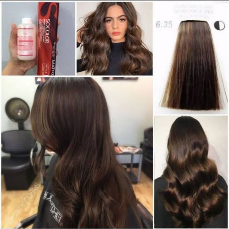 Jual Paket Cat Matrix Socolor 6.35 6W Warm Dark Brown 90ml + Oxydant 6% ...