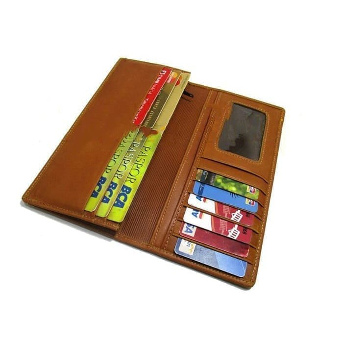 Jual CUSTOM NAMA/LOGO DOMPET KULIT PRIA/WANITA MODEL PANJANG TAN ...