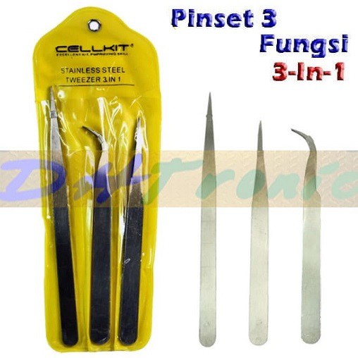 Jual Pinset 3 Fungsi Stainless Steel Anti-Static Tajam Pick up Alat ...