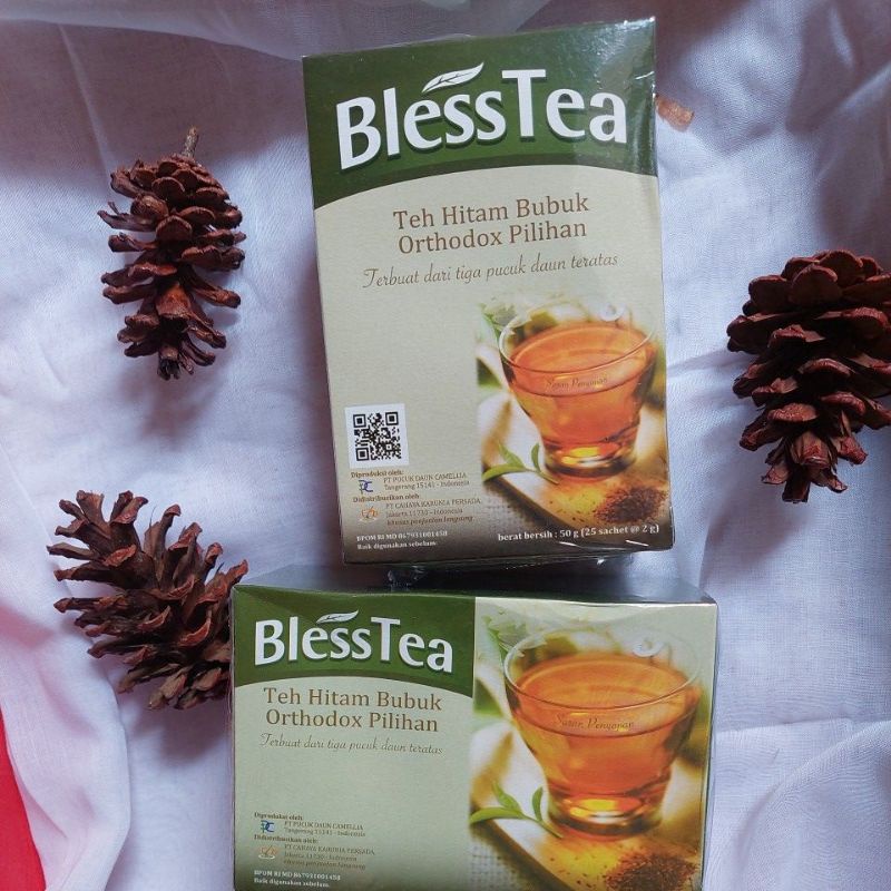 Jual BLESSTEA " Teh kesehatan" Sachet (25sachet x 2gr) | Shopee Indonesia