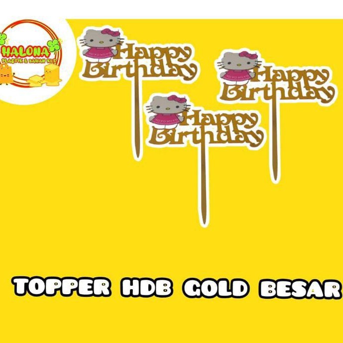 Jual Topper HBD Hello Kitty Gold | Shopee Indonesia