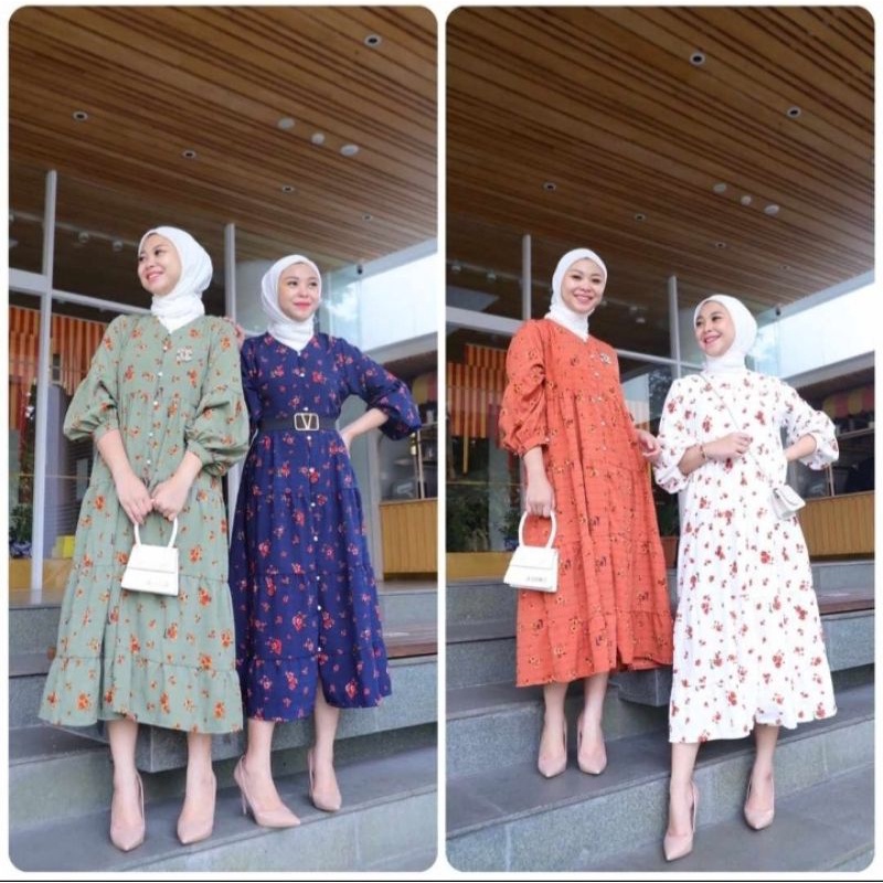 Jual Midi dress bunga | Shopee Indonesia
