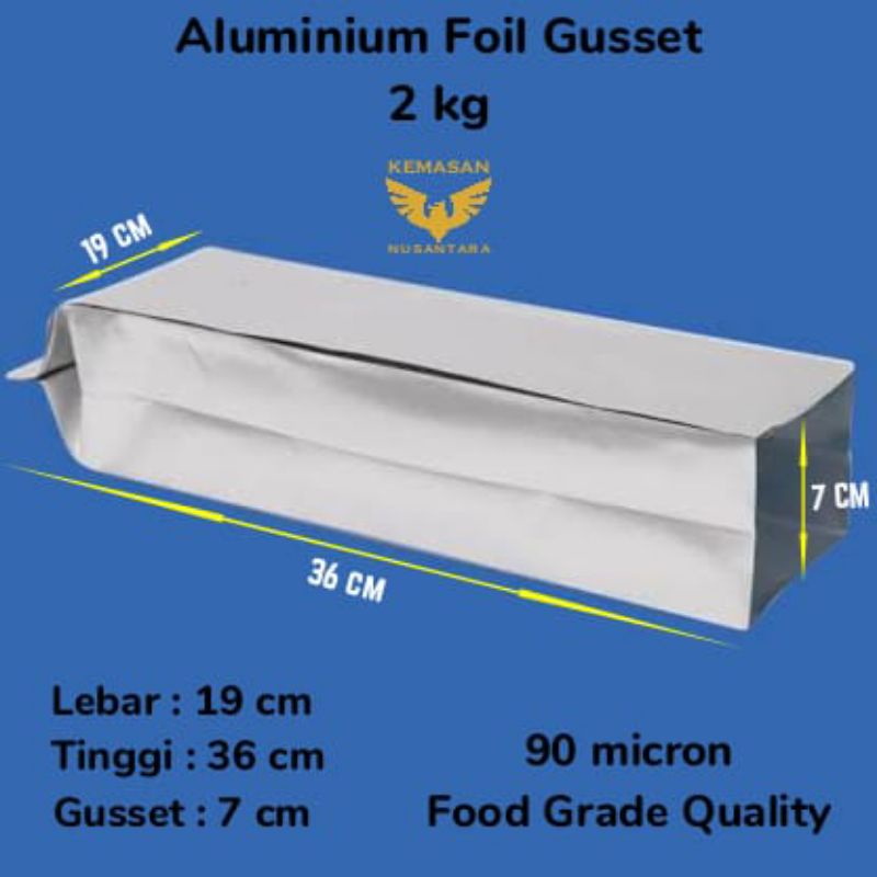 Jual 100Pcs Aluminium Foil Gusset 19 x 36 Termurah | Kantong Gusset ...