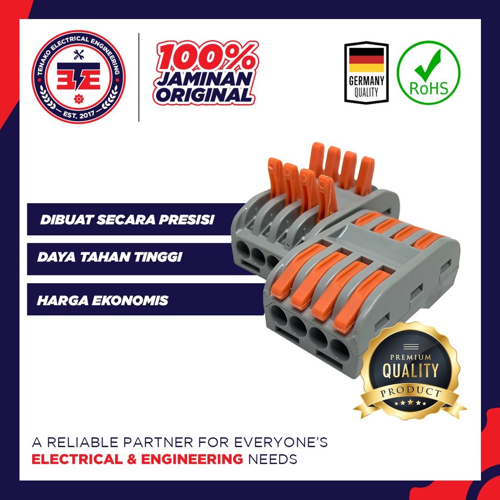 Jual WAGO Cable Connector Model SPL-4 Konektor Kabel 4x4 PCT-224/LT-224 Wire Compact Terminal ...