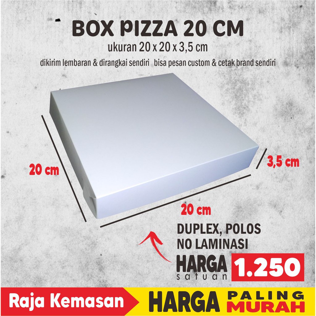Jual BOX PIZZA 20 CM DUPLEX POLOS | Shopee Indonesia