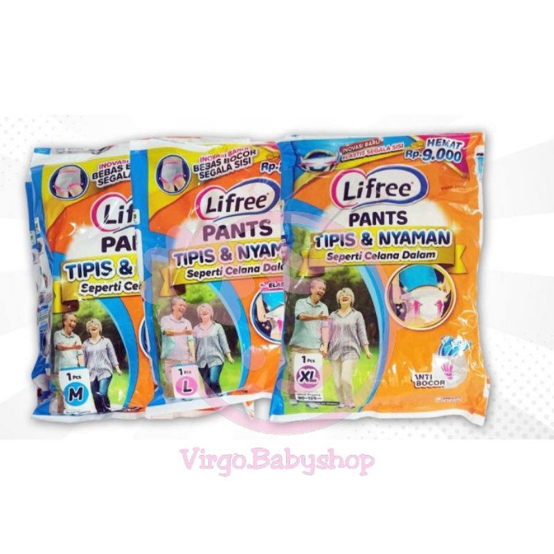 Jual Popok Dewasa Celana Lifree Pants Tipis & Nyaman Bergerak - Sachet M1 / L1 / XL1 | Shopee ...