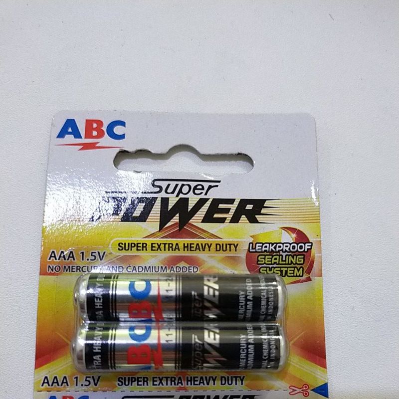 Jual Baterai ABC Super Power Super Hitam AAA 1,5V | Shopee Indonesia