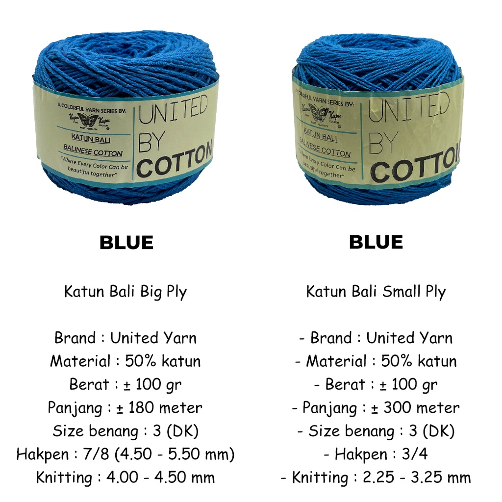 Jual Benang Rajut Katun Bali Big Ply & Small Ply / Tali Soft Cotton ...