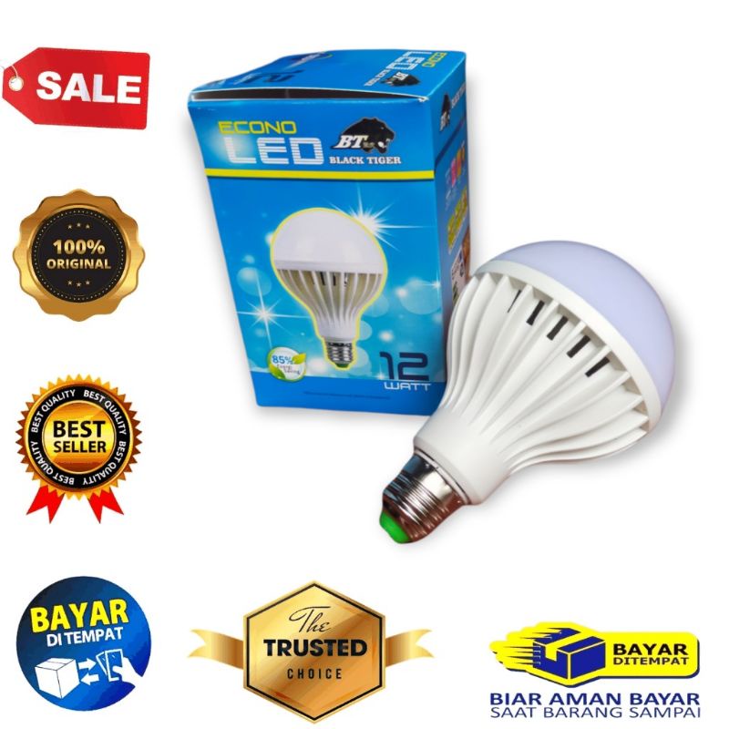 Jual Lampu led 12 watt super terang / Bohlam led cahaya kuning / Bohlam ...