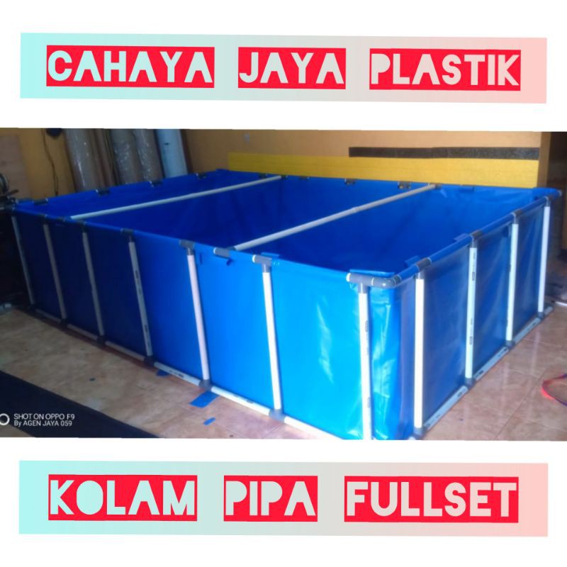 Jual kolam terpal fullset 2x3x80cm pvc orchid + pembuangan | Shopee ...