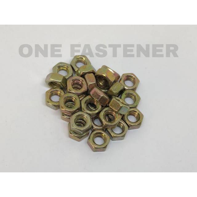 Jual Mur M6 Kuning 100 pcs 6mm 6mili baut 10 | Shopee Indonesia