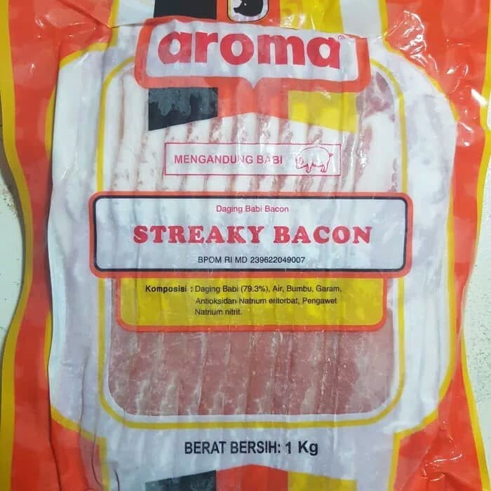 Jual PROMO AROMA PORK BACK BACON 1KG (ORIGINAL) | Shopee Indonesia