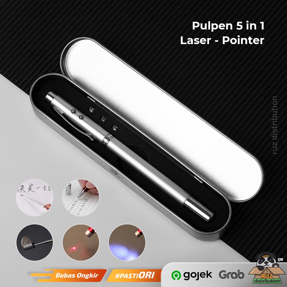 Jual Pulpen Multifungsi 5 in 1 - Pen Presentasi Exclusive Laser Pointer ...