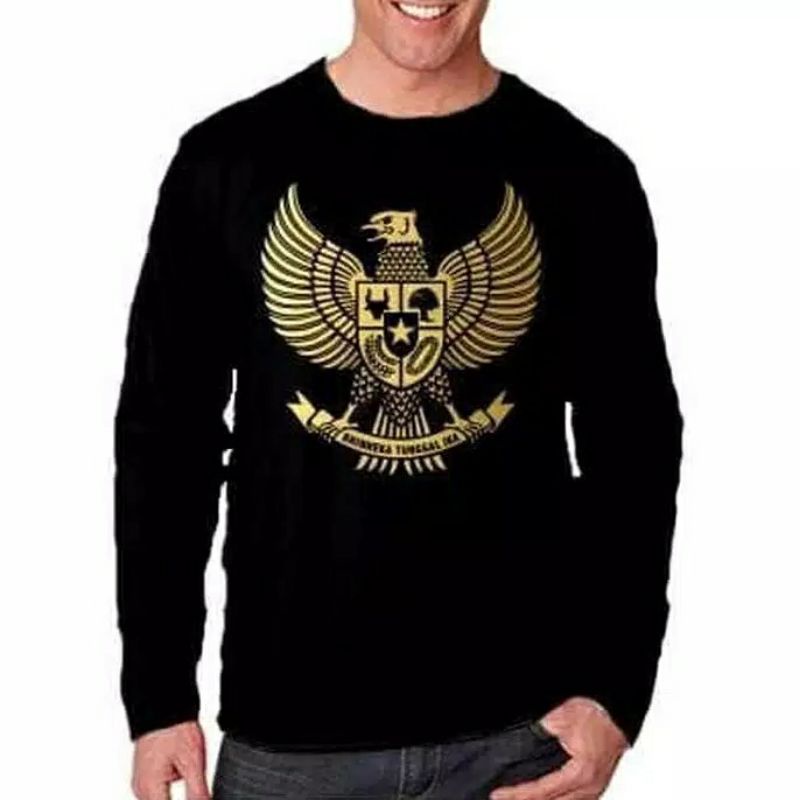 Jual KAOS LENGAN PANJANG BHINEKA TUNGGAL IKA GARUDA EMAS | Shopee Indonesia