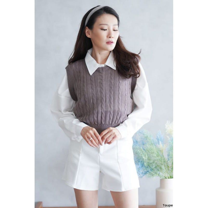 Jual Rompi Rajut Motif Vest Knit Sweater Warna Wanita | Shopee Indonesia
