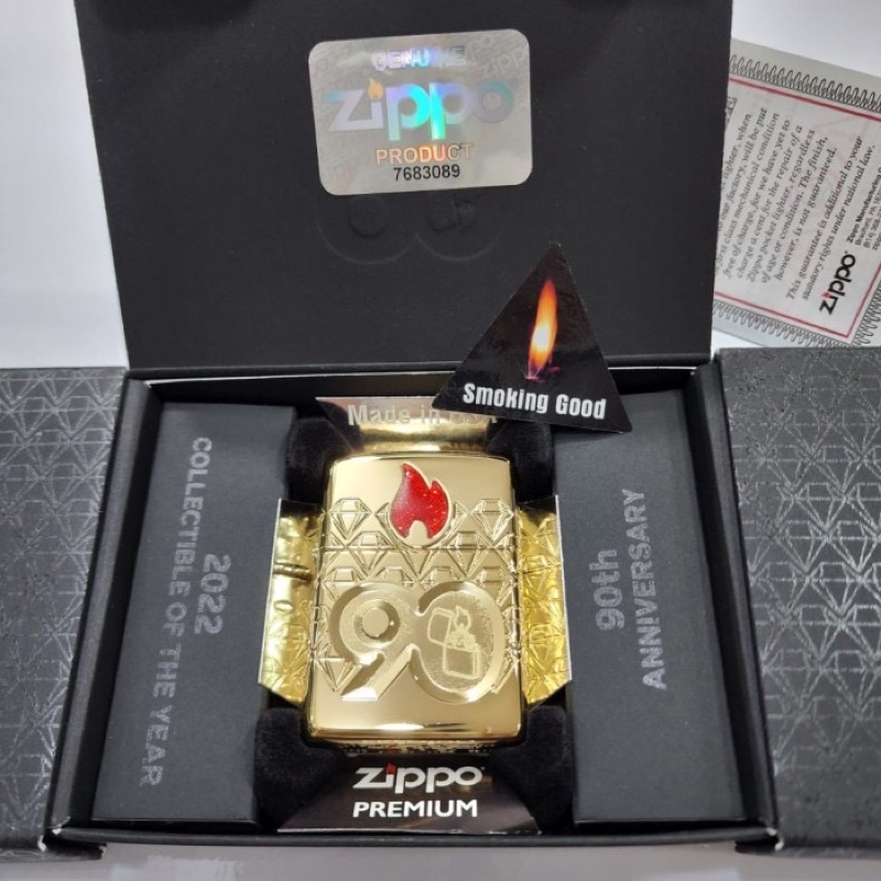 Jual Original Zippo Armor 90th Anniversary Coty 2022 Gold plated 49866 | Shopee Indonesia