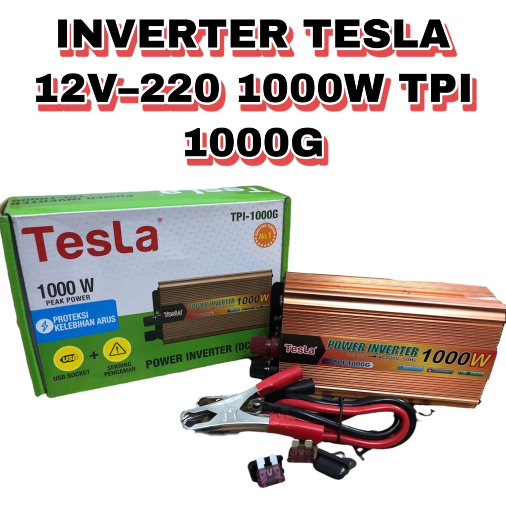 Jual POWER INVERTER TESLA 12V-220V 1000W TPI 1000G | Shopee Indonesia