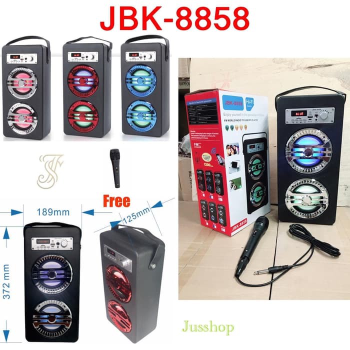 Jual Speaker Bluetooth JBK Bonus Mic / Speaker Karaoke Termurah | Shopee Indonesia