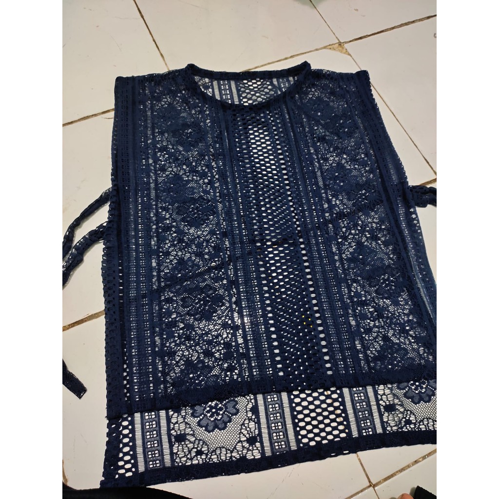 Jual VEST TALI BROKAT OUTER / ROMPI TALI BRUKAT / VEST LACE TALI BROKAT ...