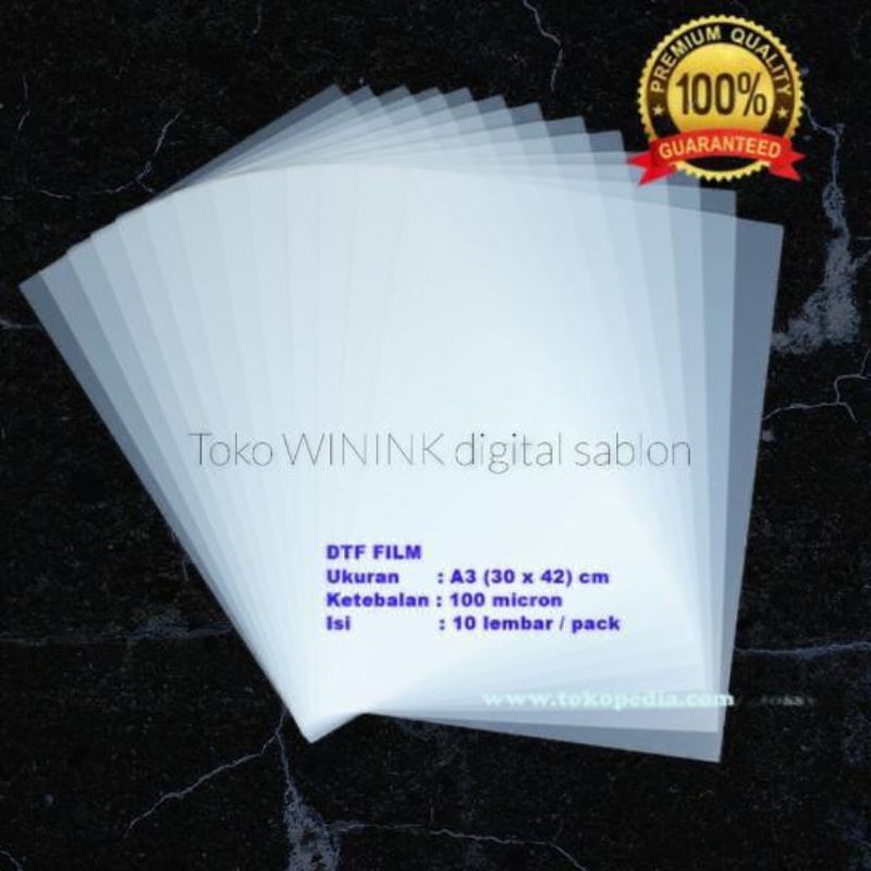 Jual PET FILM DTF A3 untuk Sablon Digital Transfer Film Powder DTF | Shopee Indonesia