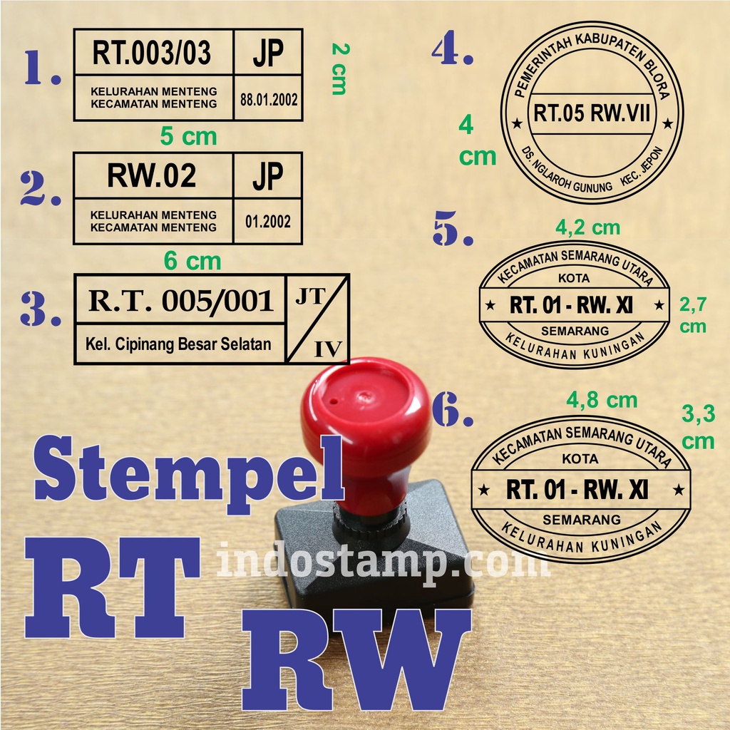 Jual stempel RT RW warna flash otomatis kelurahan kecamatan kota ...