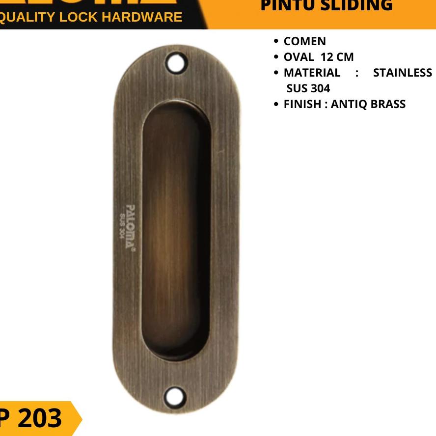 Jual Special - Handle Pintu Sliding PALOMA CMP 203 OV 12cm Comen Flush ...