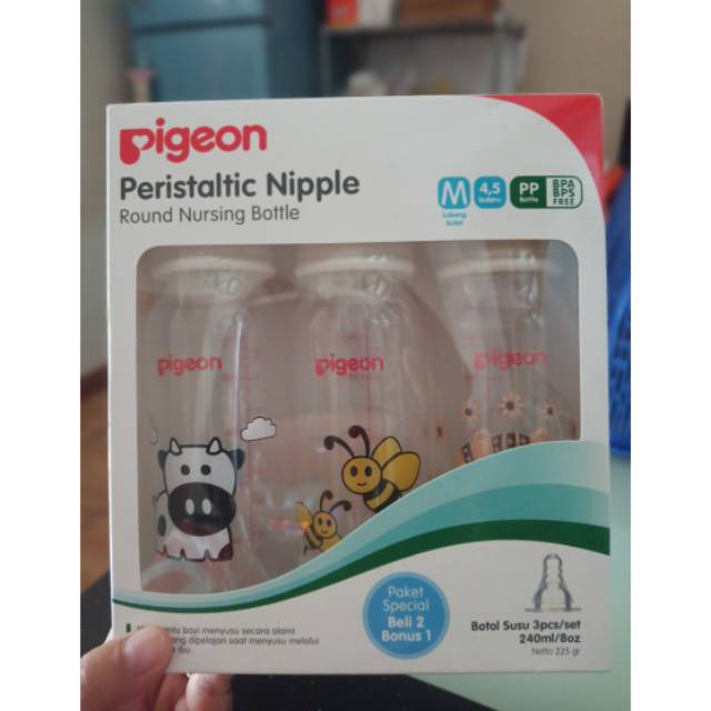 Jual Pigeon Peristaltic Nipple Paket Special Beli 2 Bonus 1 (240ml) | Shopee Indonesia