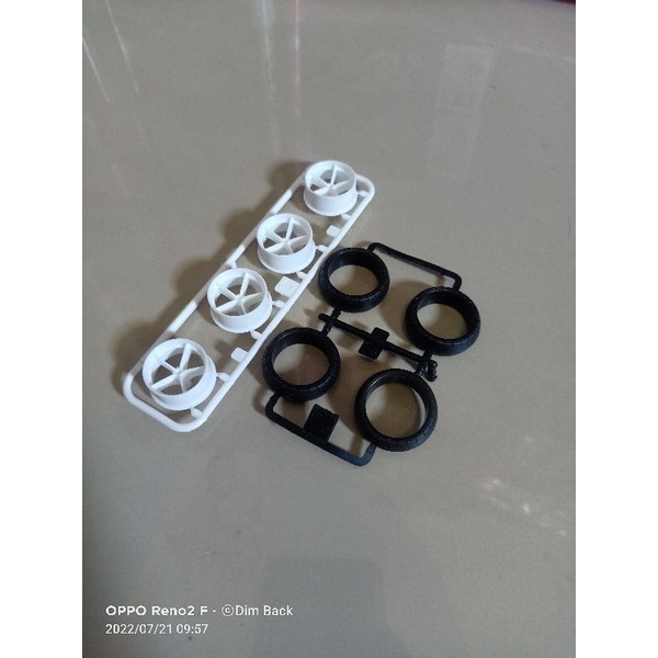 Jual Tamiya Wheel Set Large / Velg Large 5 Spoke Narrow White / Putih ...