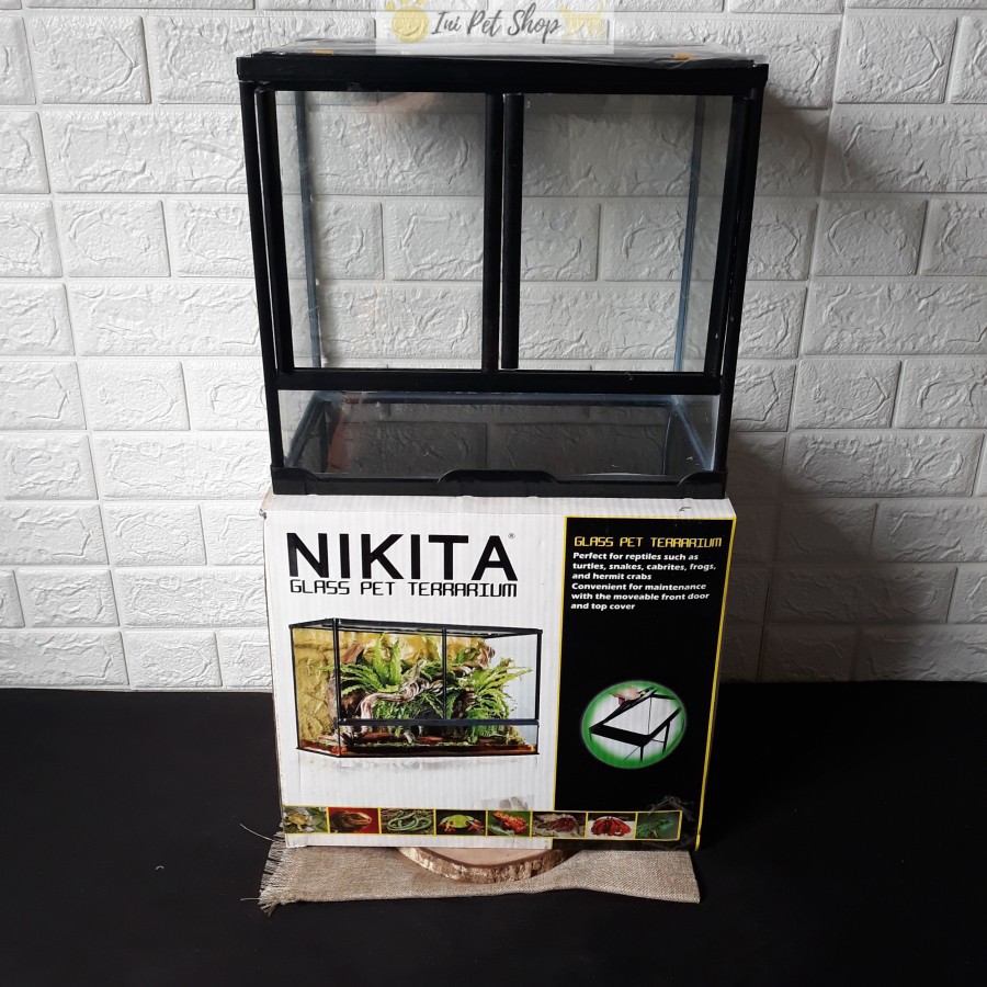Jual AQUARIUM NIKITA GLASS PET TERRARIUM SIZE S 36 × 22 × 32.5CM | Shopee Indonesia