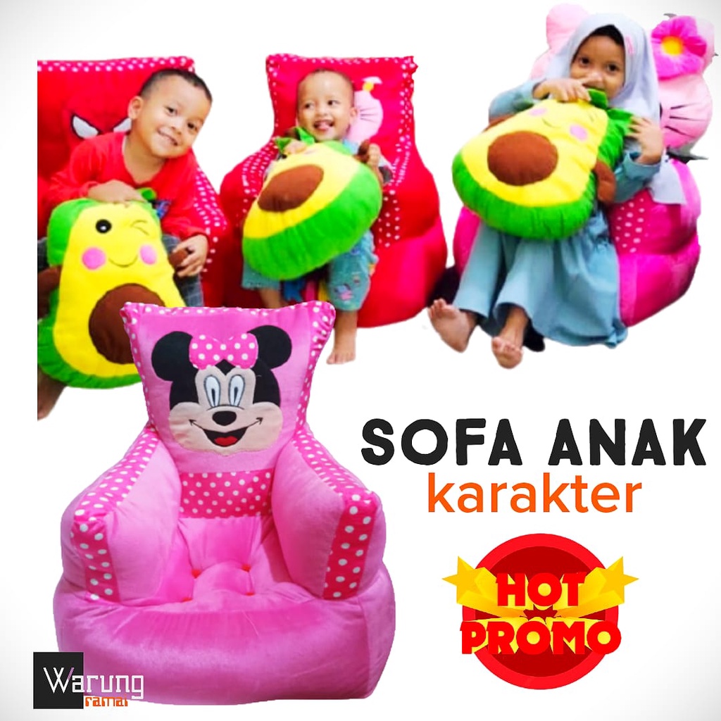 Jual sofa karakter anak kotak lucu murah kain halus original empuk ...