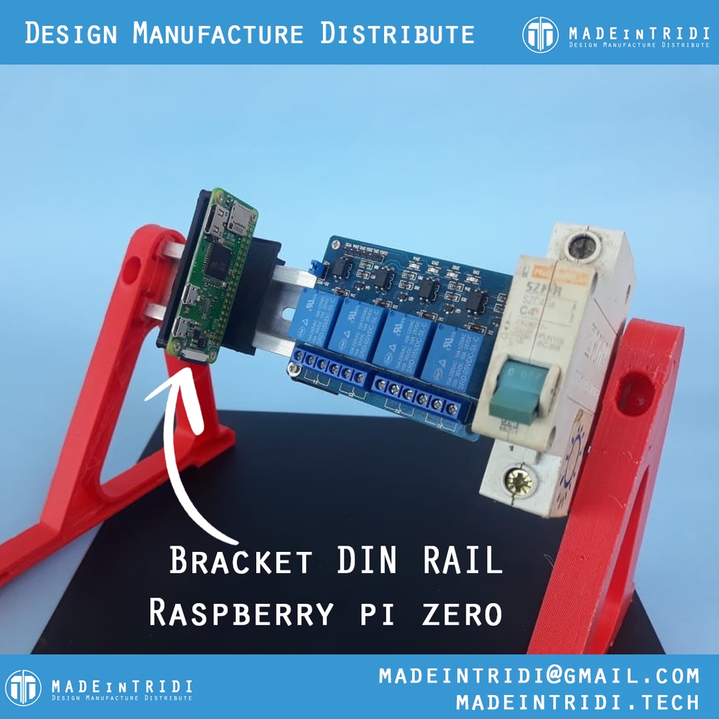 Jual DIN Rail Mounting Raspberry pi ZERO Mount Bracket DIN RAIL pi zero ...
