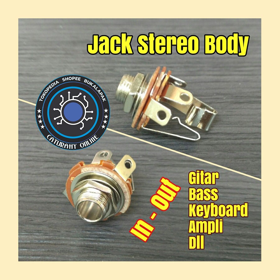 Jual Jack stereo body female in output gitar bass colokan jek input out ...