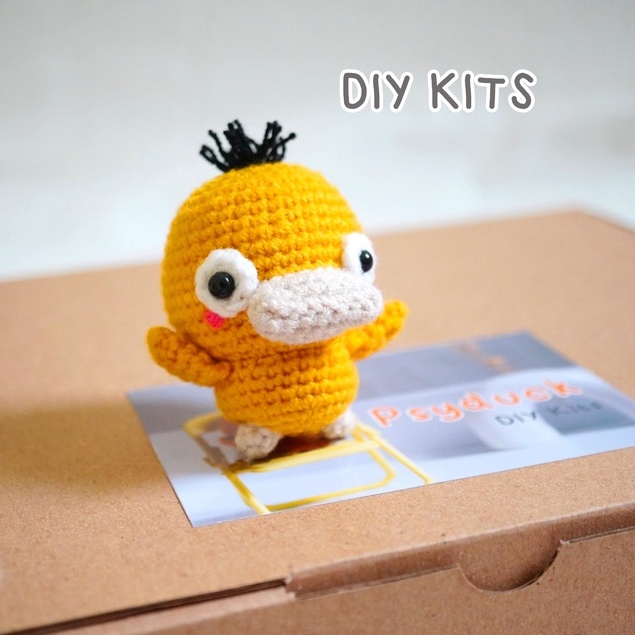 Jual Paket Rajut DIY Kits Amigurumi Boneka Rajut Crochet - Psyduck ...