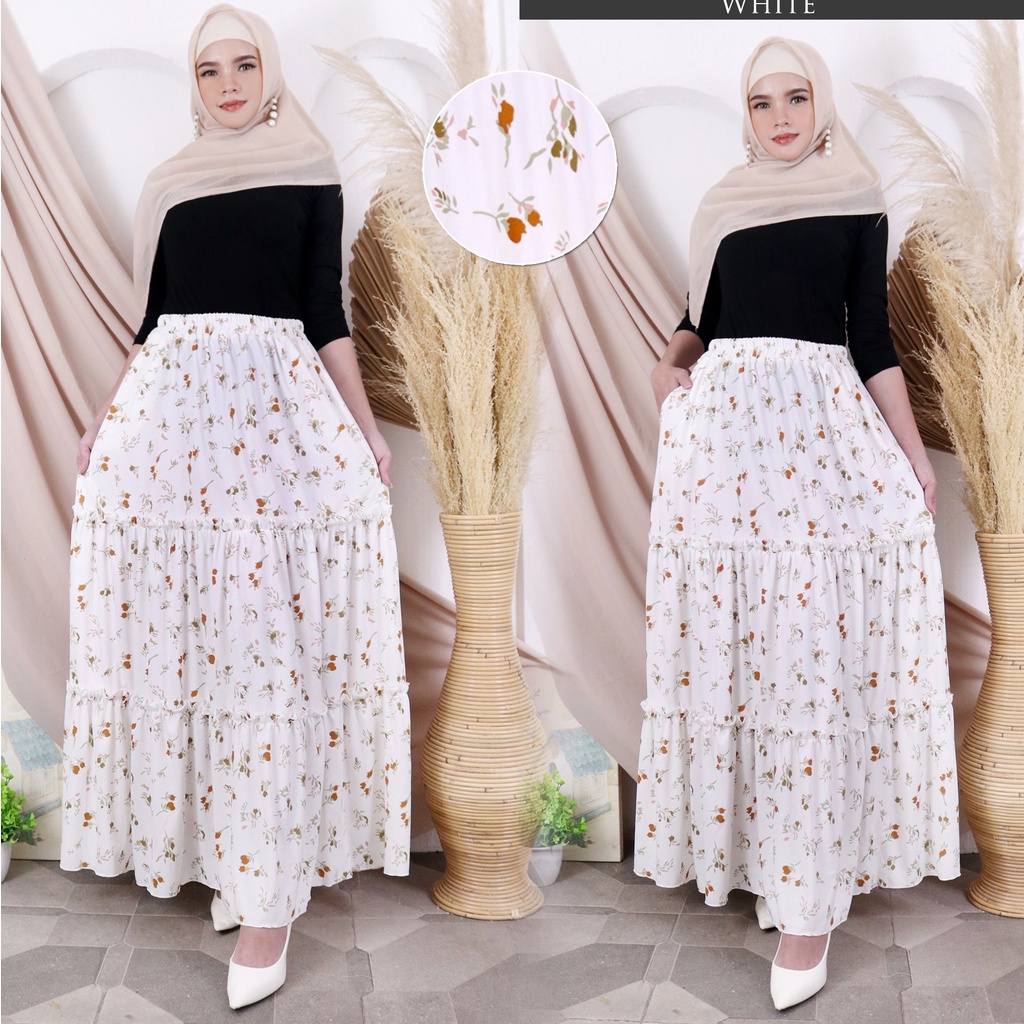 Jual Rok panjang Corak/Motif Rok muslim/Mayung/Longgar/Payung Susun ...