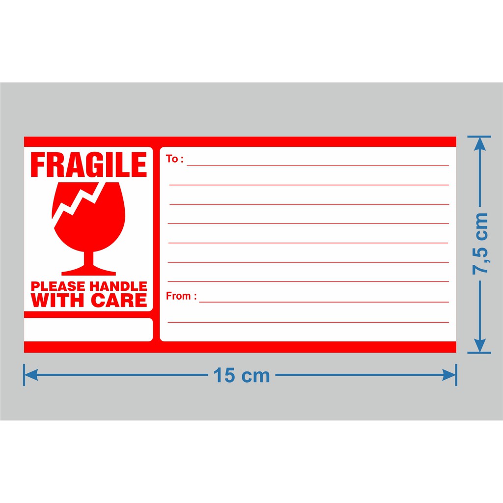 Jual Stiker Label Pengiriman Fragile 50 pcs Sticker Online Shop 15 X 7 ...