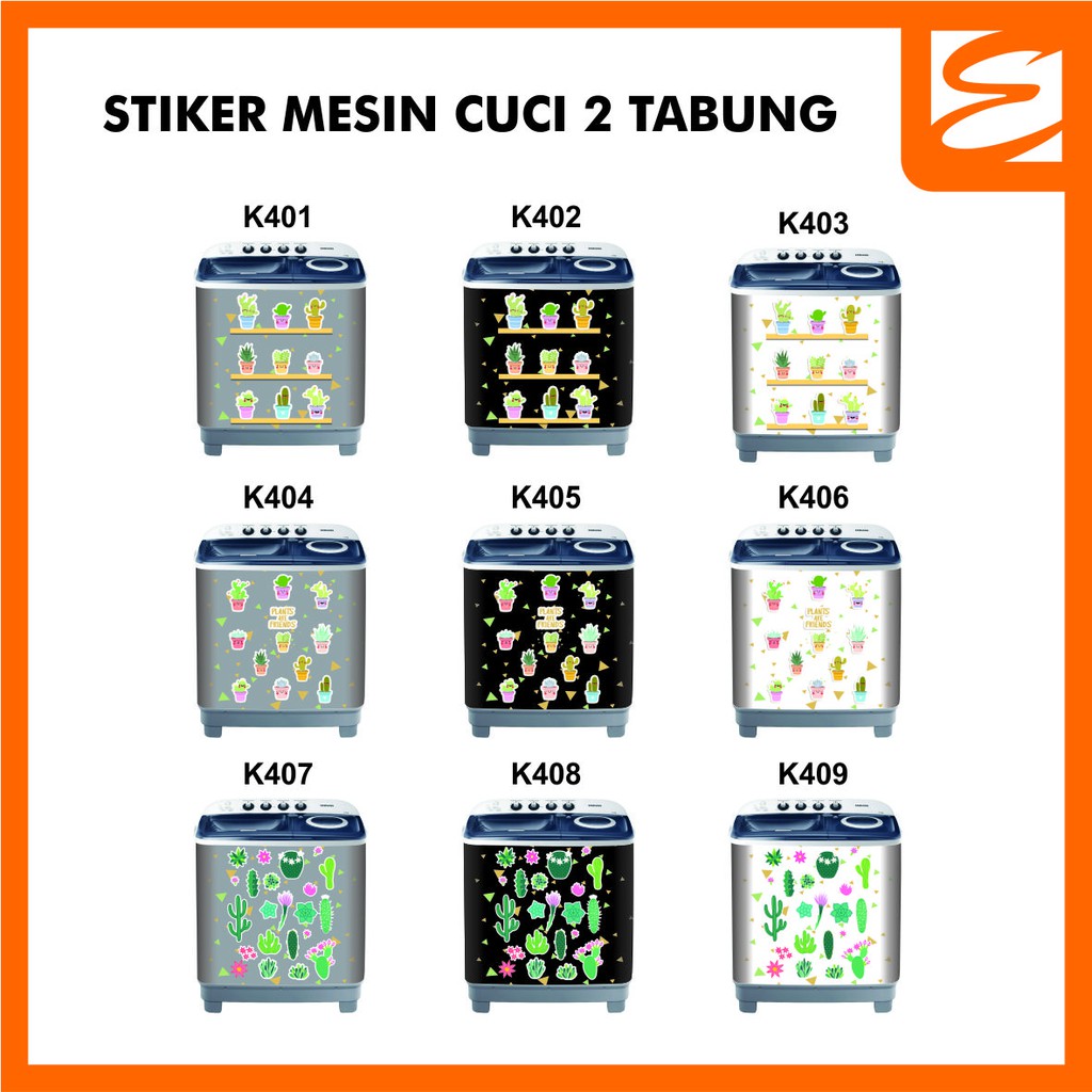 Jual Stiker mesin cuci 2 tabung A (80cm x 85cm) - Cactus 1 (Sticker ...
