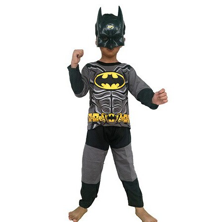 Jual kostum batman 02 -BAJU BATMAN ANAK LENGKAP DENGAN TOPENG DAN SAYAP ...