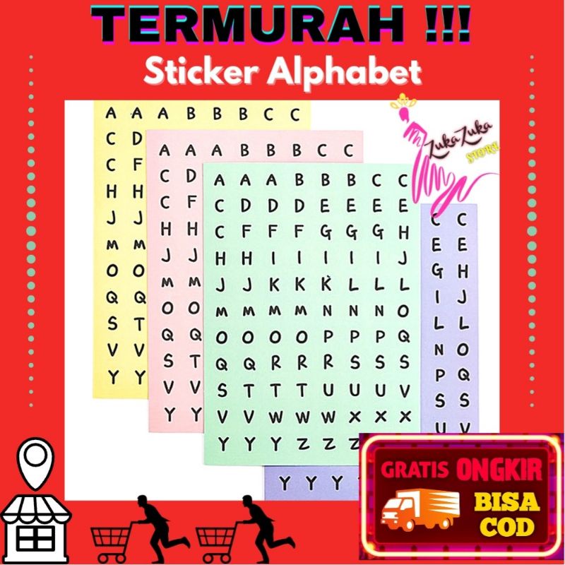 Jual TERMURAH!!! [1Pc] Sticker Journal Scrapbook Alphabet Alfabet ...