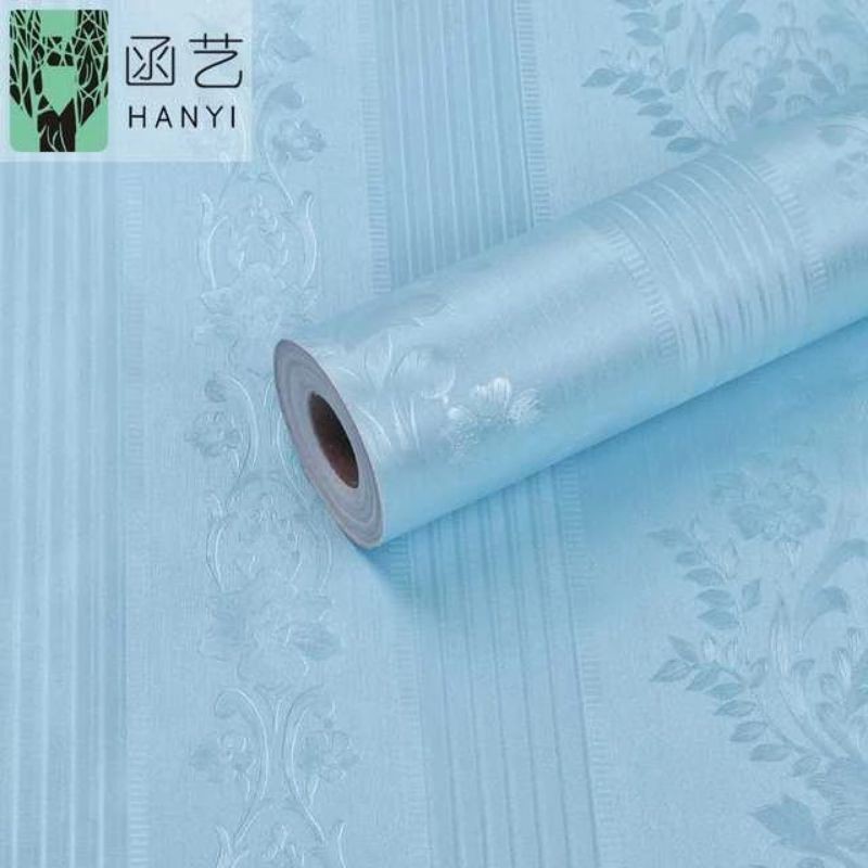 Jual wallpaper sticker dinding biru polos bertekstur | Shopee Indonesia