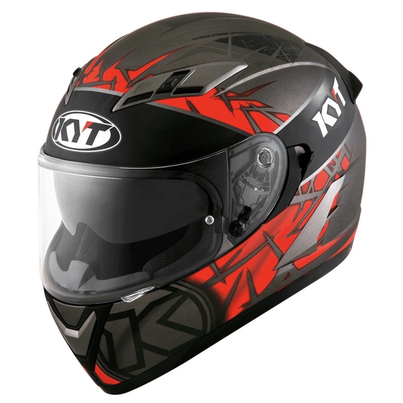 Jual KYT FALCON FR | KYT FALCON FR SPIKE GUNMETAL DOFF RED | HELM KYT ...