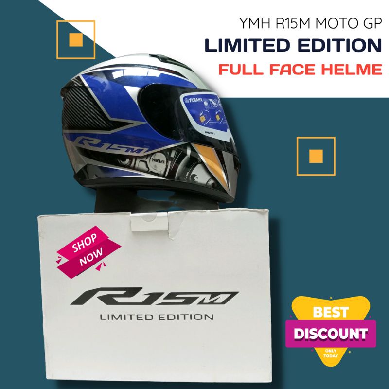 Jual Helm Yamaha Fullface Sport R15M Moto GP Vixion teropong Sport ...