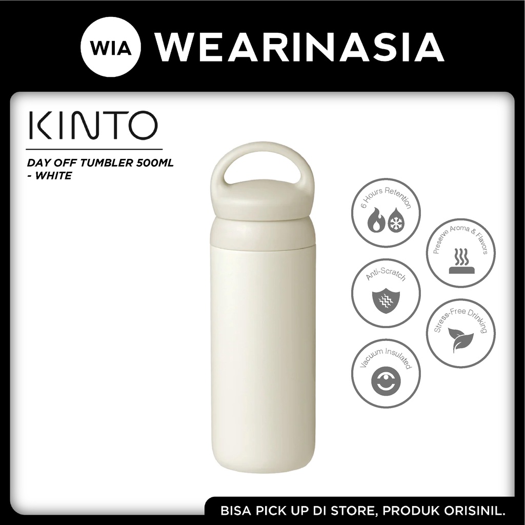 Jual Kinto Day Off Tumbler White 500ml Vacuum Insulated Stainless Steel ...