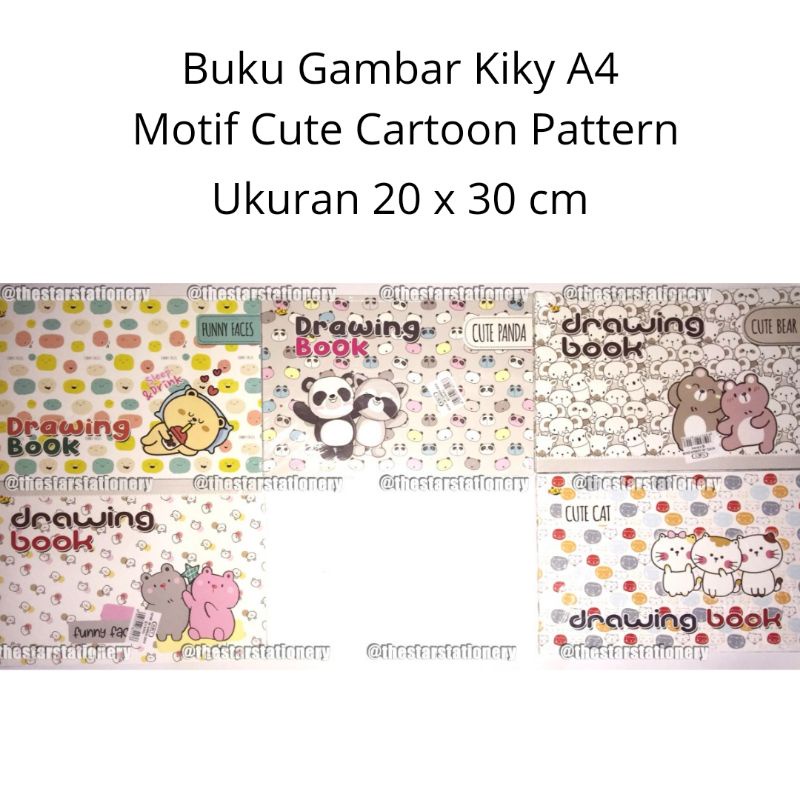 Jual (1 Pak isi 5 Buku) Buku Gambar Kiky A4 Ukuran 20 x 30 Cm / Drawing ...