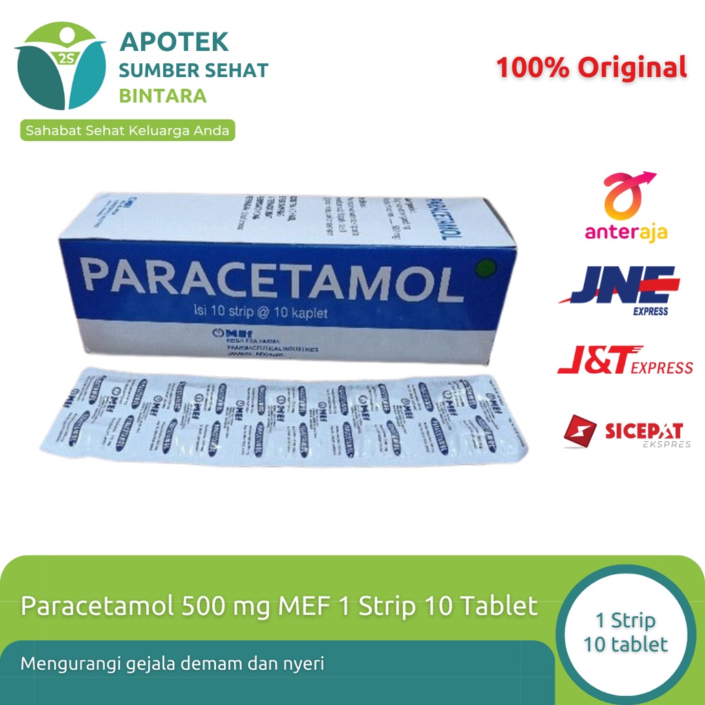 Jual Paracetamol MEF 500 mg 1 strip 10 tablet | Shopee Indonesia