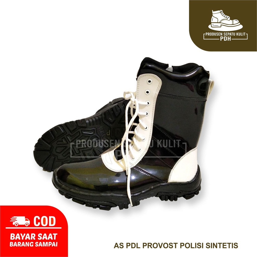 Jual GT SEPATU PDL PROVOS DINAS LAPANGAN POLISI PM HITAM PUTIH PDLG ...